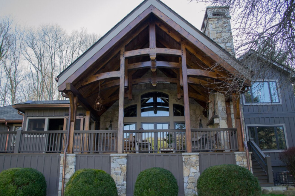 Timber Frame Porch In Cashiers NC - Rustic - Exterior - Other - by Jeff ...