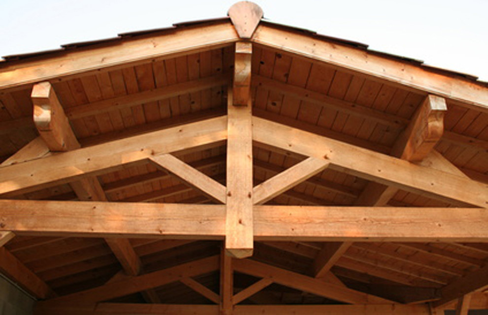 Timber Trusses - Traditional - Exterior - Houston - by American Pole ...