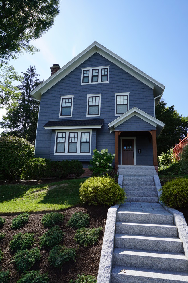 Total Transformation in Evening Blue - Farmhouse - Exterior - Boston ...