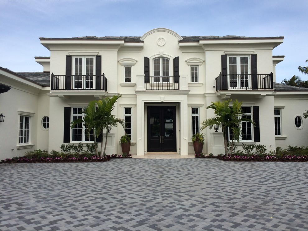 Traditional Water View Estate Entry - Traditional - Exterior - Miami ...