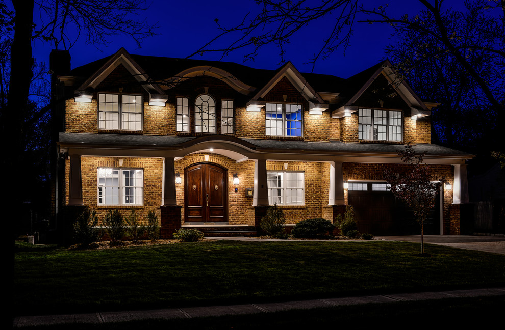 Transitional brick house - Transitional - Exterior - New York - by ...