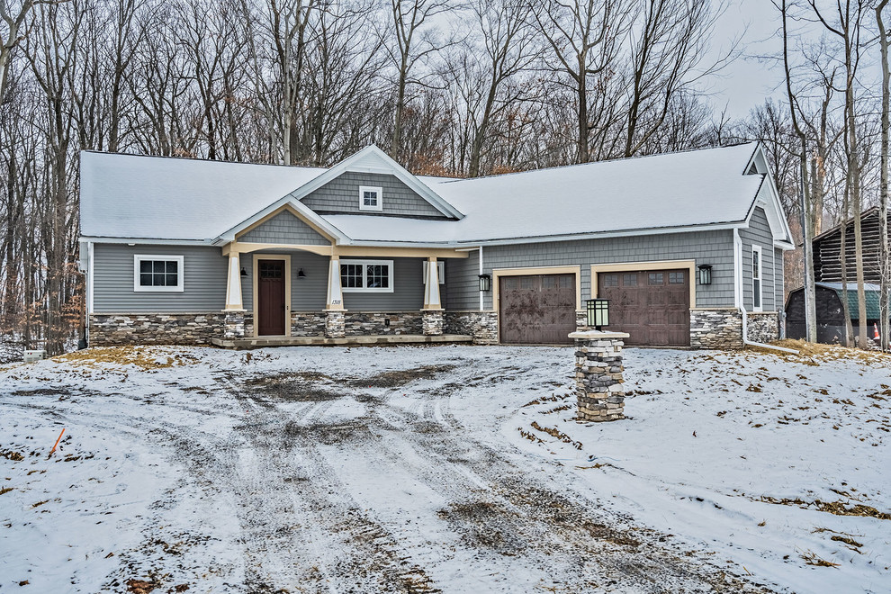 Transitional Custom Home in Webster - Transitional - Exterior - New ...