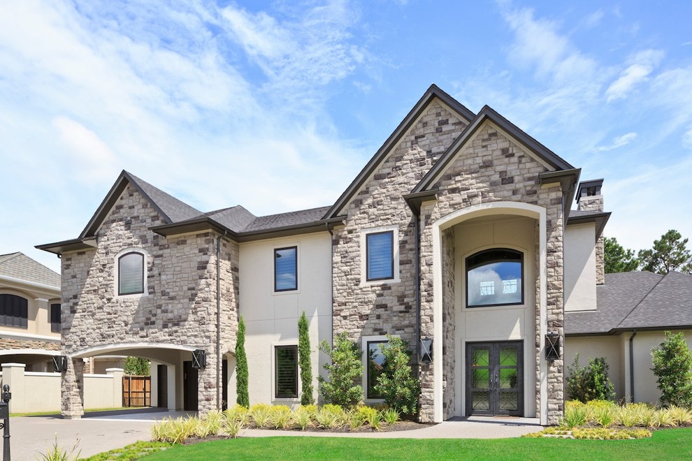 Transitional Custom Home - Transitional - Exterior - Houston - by ...