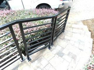 Transitional Powder-Coated Steel Railing - Transitional - Exterior ...