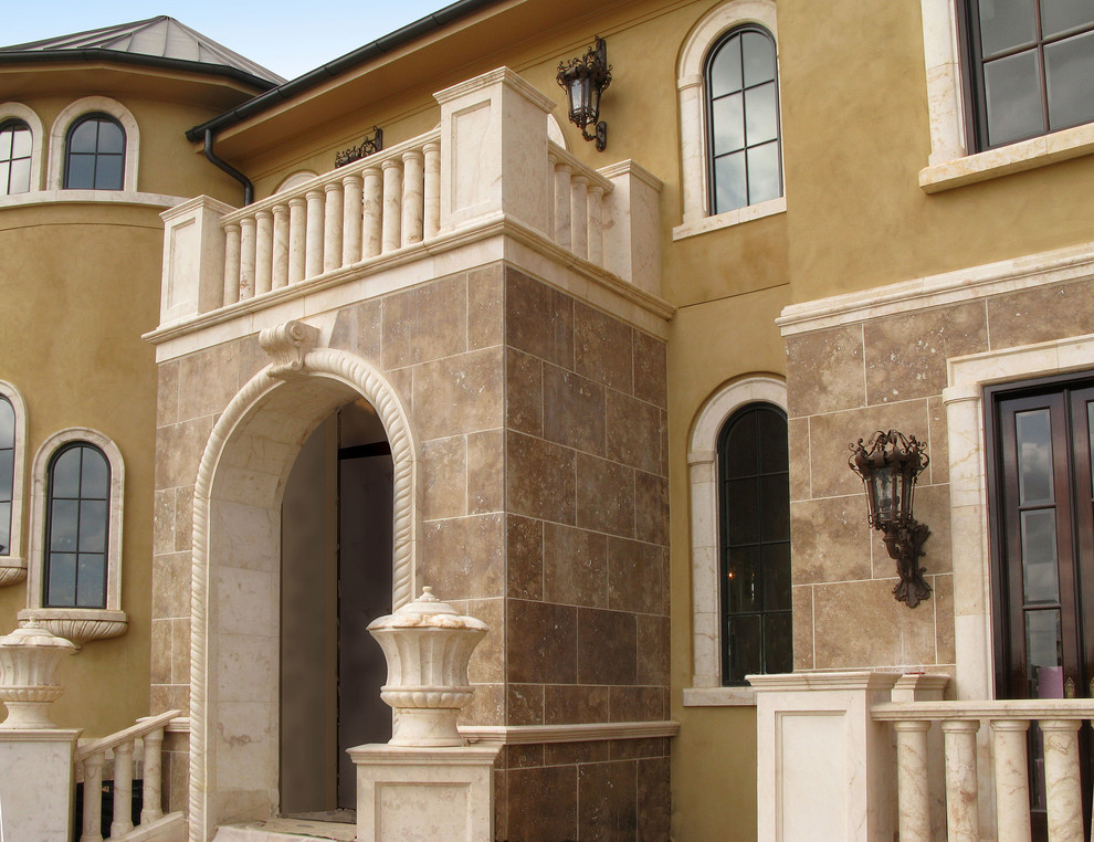 Travertine Exterior Cladding - Mediterranean - Exterior - Other - by ...