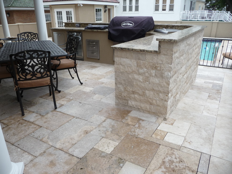 Travertine Pool / Patio Area - Traditional - Exterior - Philadelphia ...