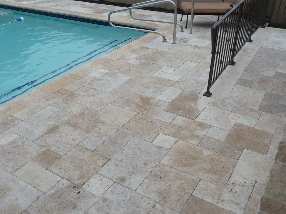 Travertine Pool / Patio Area - Traditional - Exterior - Philadelphia ...