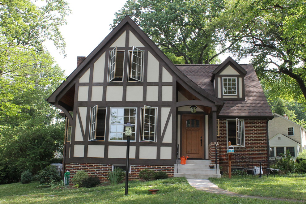 Tudor addition and detailed stucco siding - Craftsman - Exterior ...