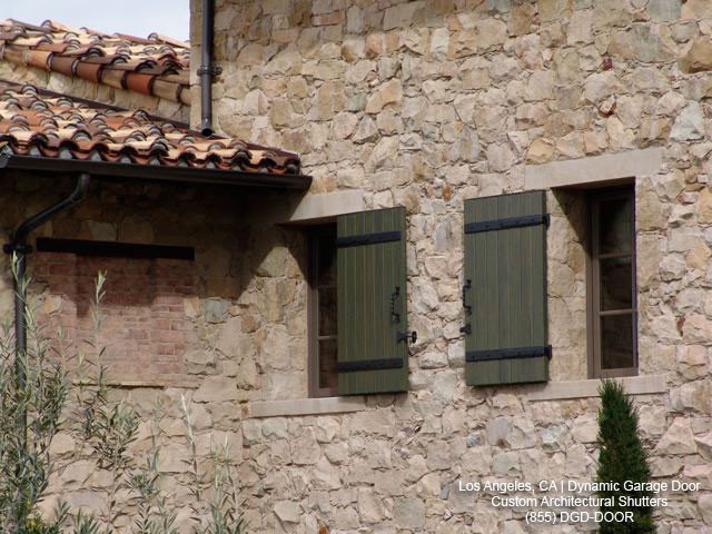 Tuscan Style Wooden WIndow Shutters - Los Angeles, CA - Mediterranean ...