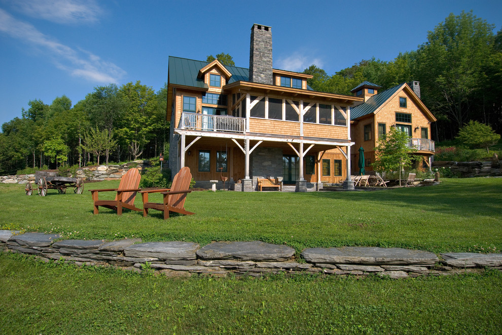 Vermont Timber Frame Residence - Traditional - Exterior - Chicago - by ...