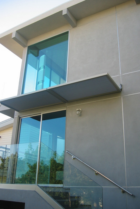 Versafab (brushed aluminum overhang w/ perforated inserts ...