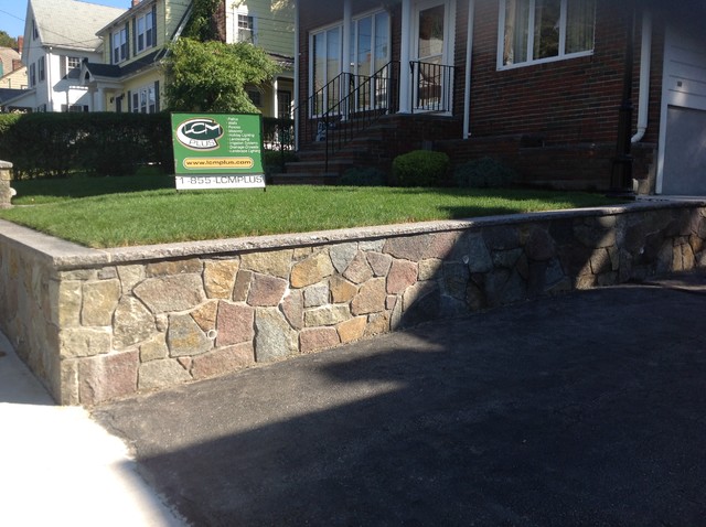 Wall, Steps. Quarried Granite - Traditional - Exterior - Boston - by ...