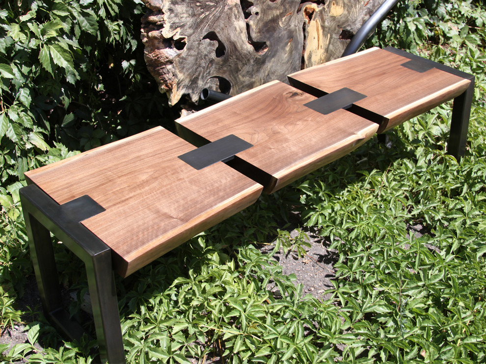 Walnut Bench - Modern - Exterior - Denver - by Where Wood Meets Steel ...