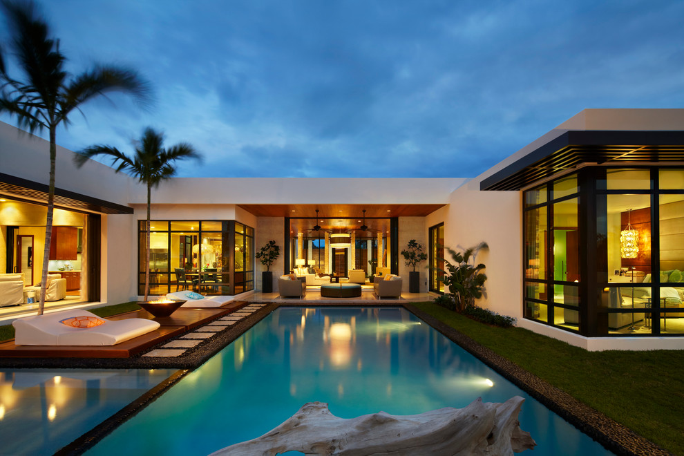 Warm Contemporary in Boca Raton - Contemporary - House Exterior ...