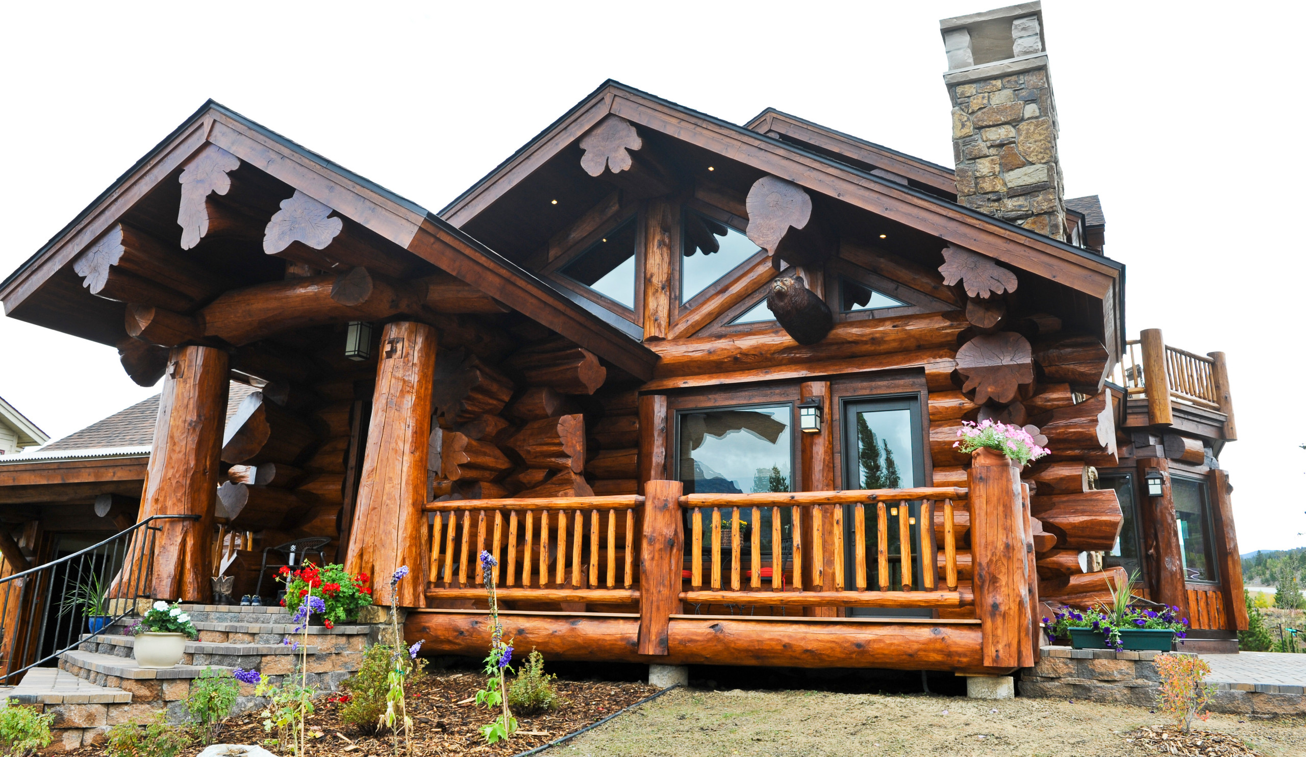 Split Level Log House