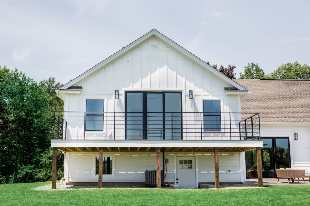 White Board and Batten and deck with triple slider - Farmhouse ...