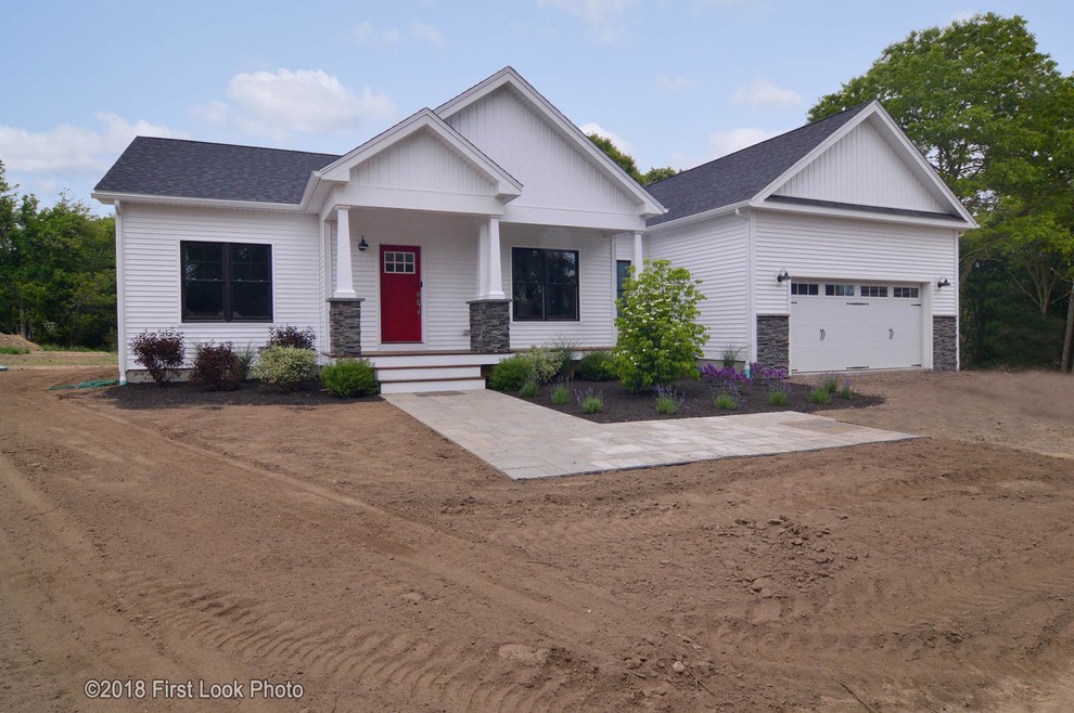 White Ranch Style Home - Farmhouse - Exterior - Providence - by J ...