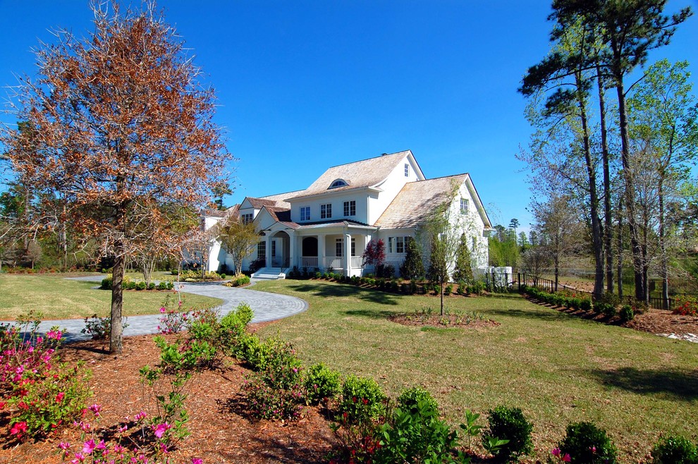 White Southern Brick Home - Traditional - Exterior - Raleigh - by RMB ...