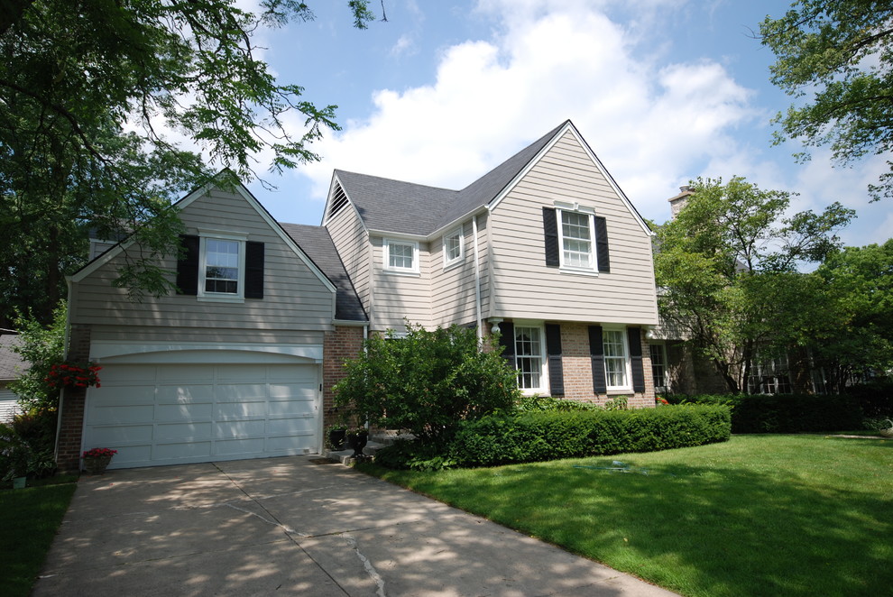 Wilmette, IL Colonial Home in Custom Color Hardie Siding - Traditional ...