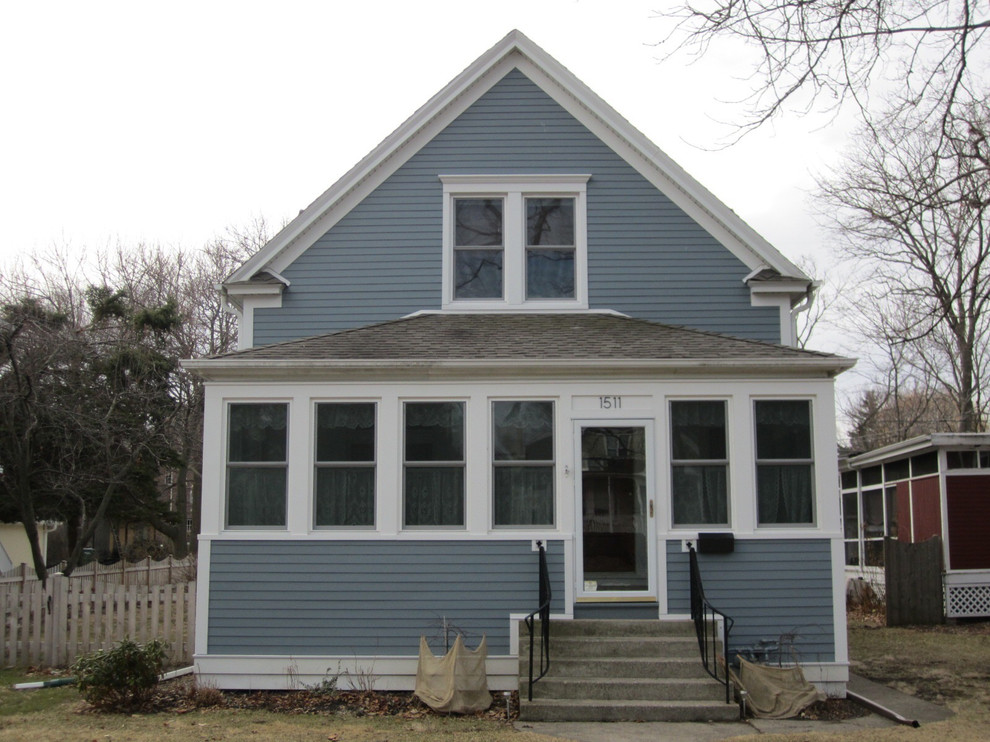 Wilmette, IL Exterior Remodel Farm House Blue - Traditional - Exterior ...