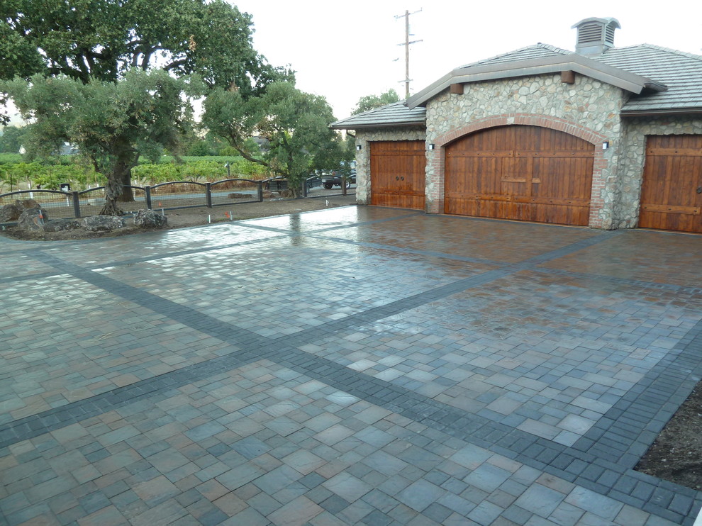 Wine Country Basalite Artisan Slate Paver Driveway - Rustic - Exterior ...