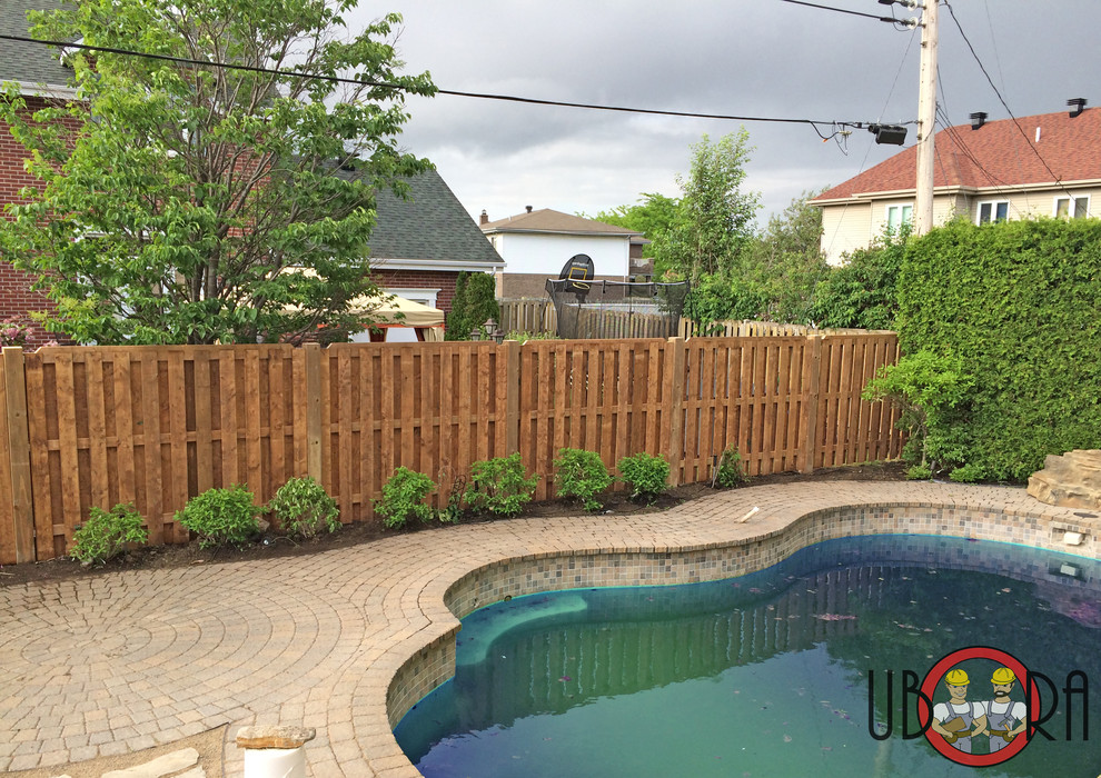 Wood Fence, 6x6 Posts, Good Neighbour Style - House Exterior - Montreal ...