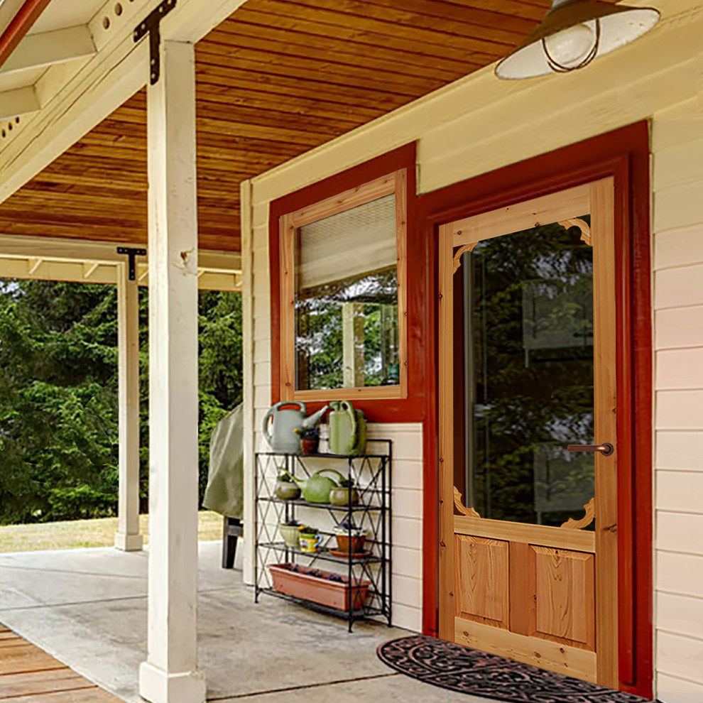 Wood Screen/Storm Door - Cedar Woodland - Traditional - Exterior - by ...