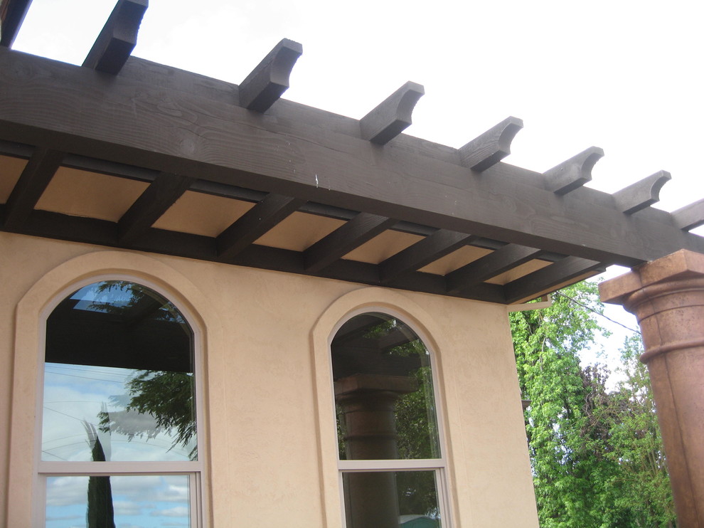 wood trellis - Mediterranean - Exterior - Sacramento - by Custom Homes ...