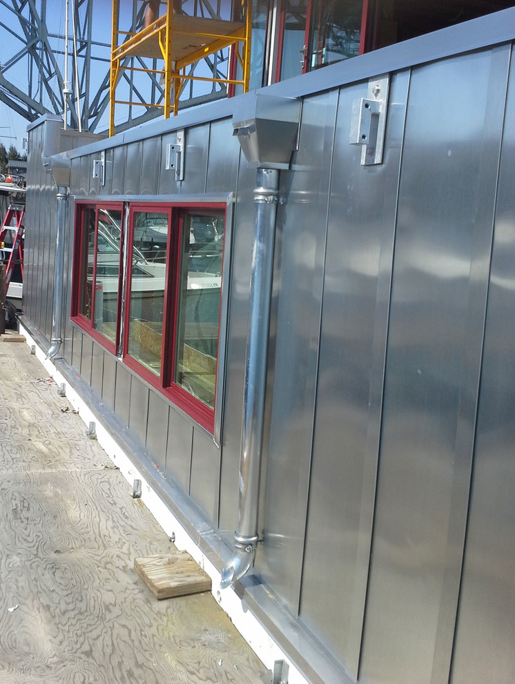 Zinc siding on house boat, Lake Union, Seattle - Modern - Exterior ...