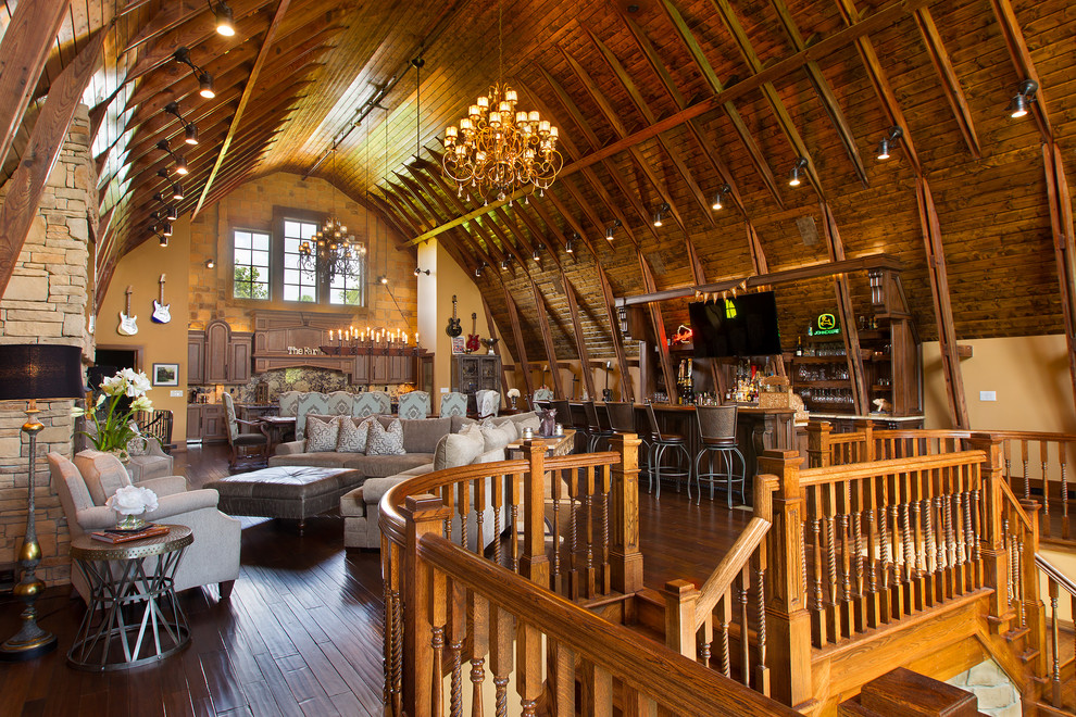 1850's Gambrel Barn Renovation - Transitional - Family Room - Nashville ...
