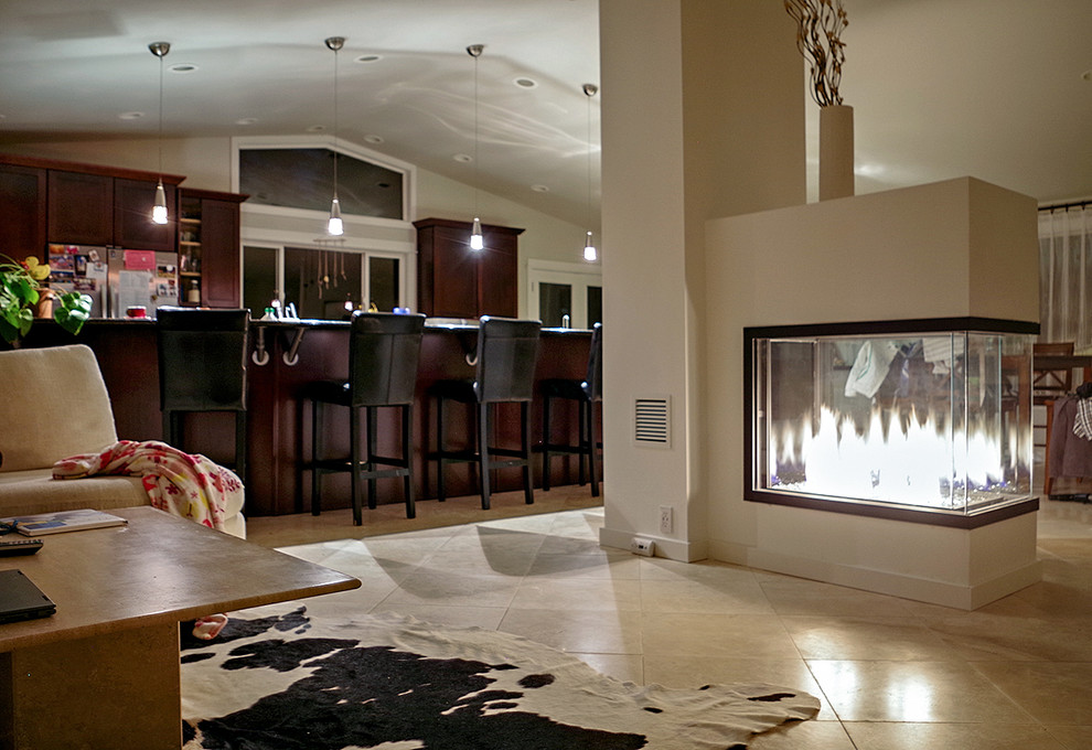 Acucraft Custom Gas Peninsula 3 Sided Fireplace - Private Residence, WA ...