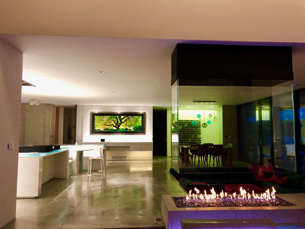 Acucraft Custom Indoor Four Sided Open Gas Fire Pit - Private Residence ...