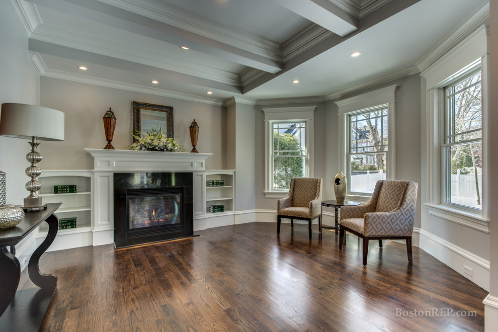 American Foursquare or "Prairie Box" - Traditional - Family Room ...