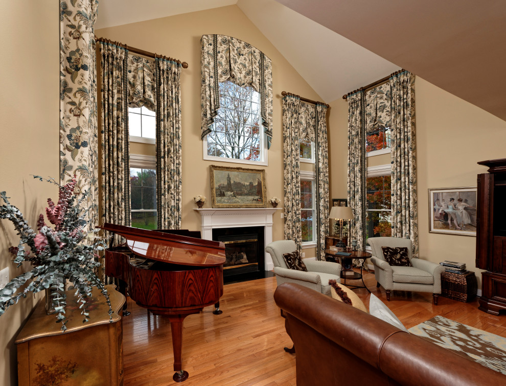 Award Winning Great Room Custom Window Treatment - Traditional - Family ...