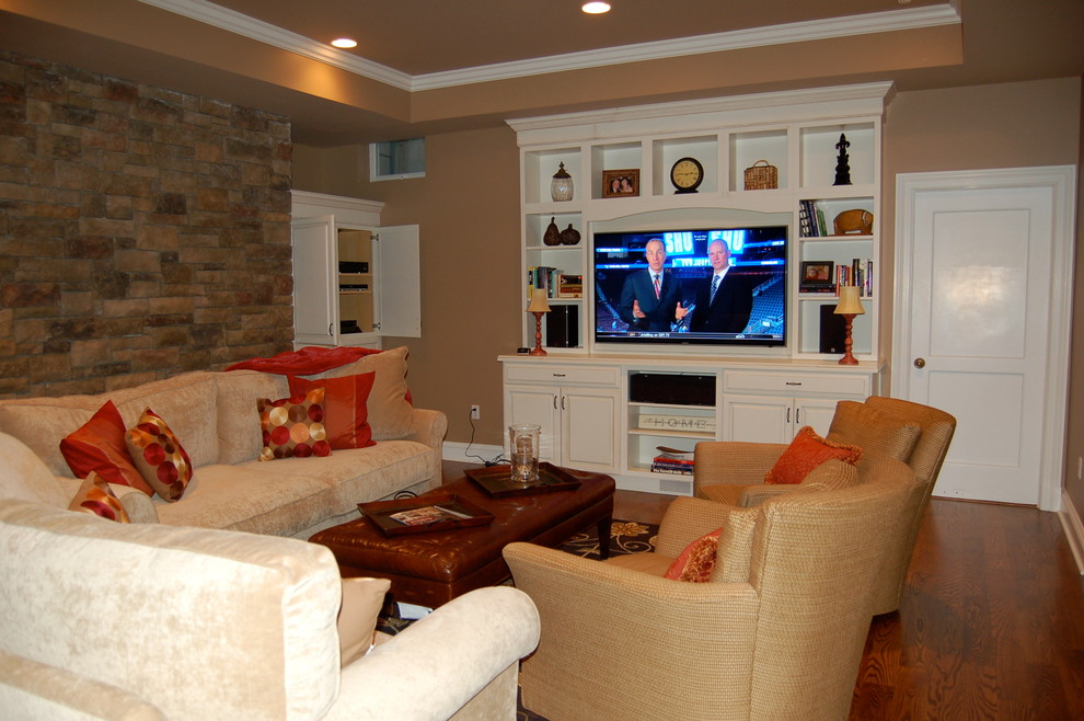 Basement Media/Game Room - Chatham, NJ - Traditional - Family Room ...