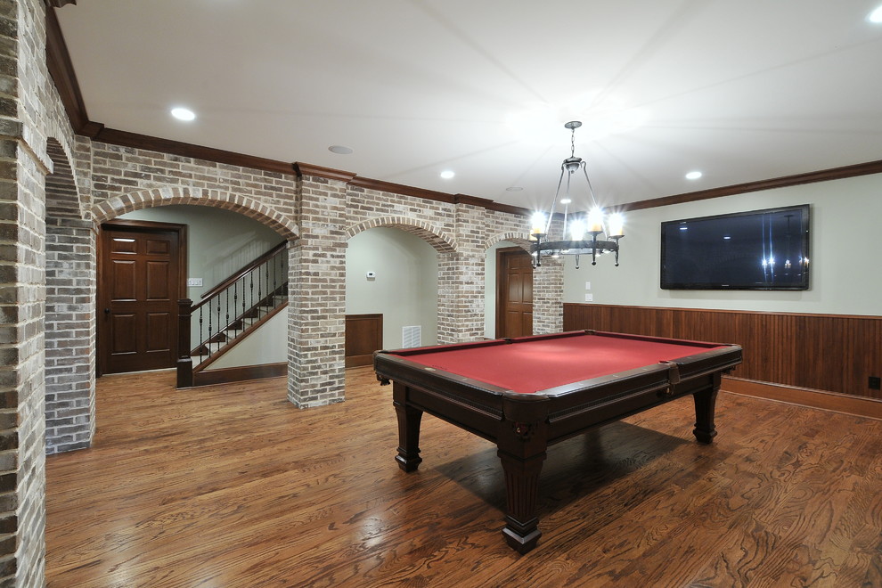 Basement with Brick Arches - Traditional - Family Room - Atlanta - by ...