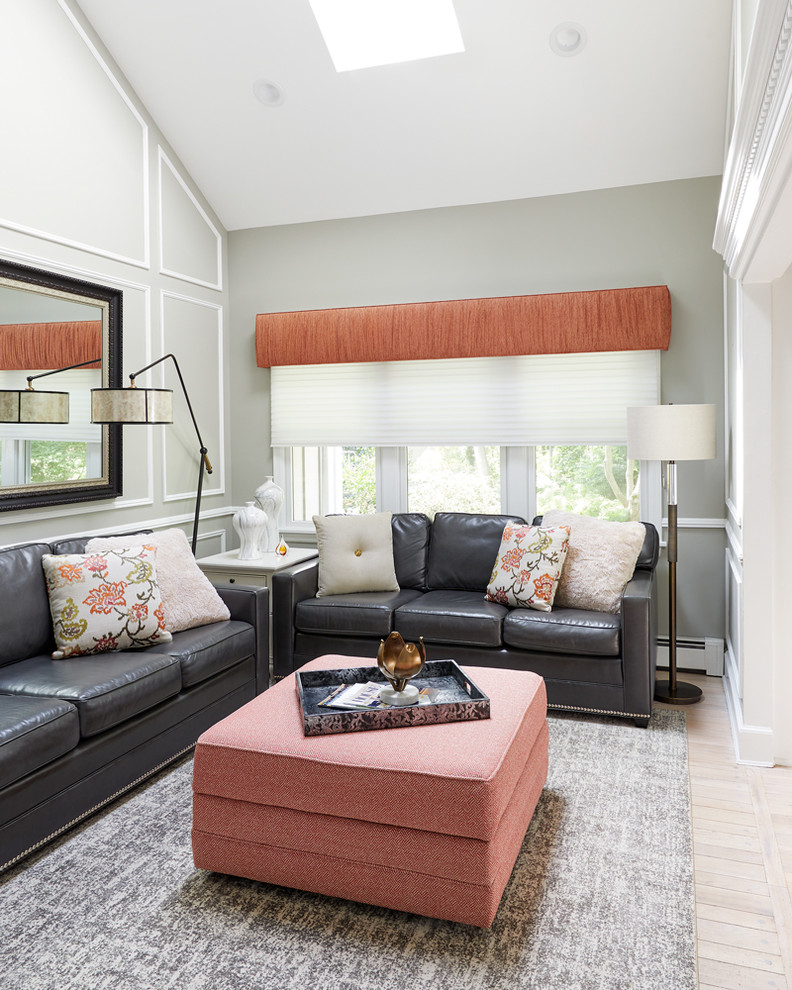 Belle Terre New Traditional: Persimmon & Grey Family Room - Games Room ...