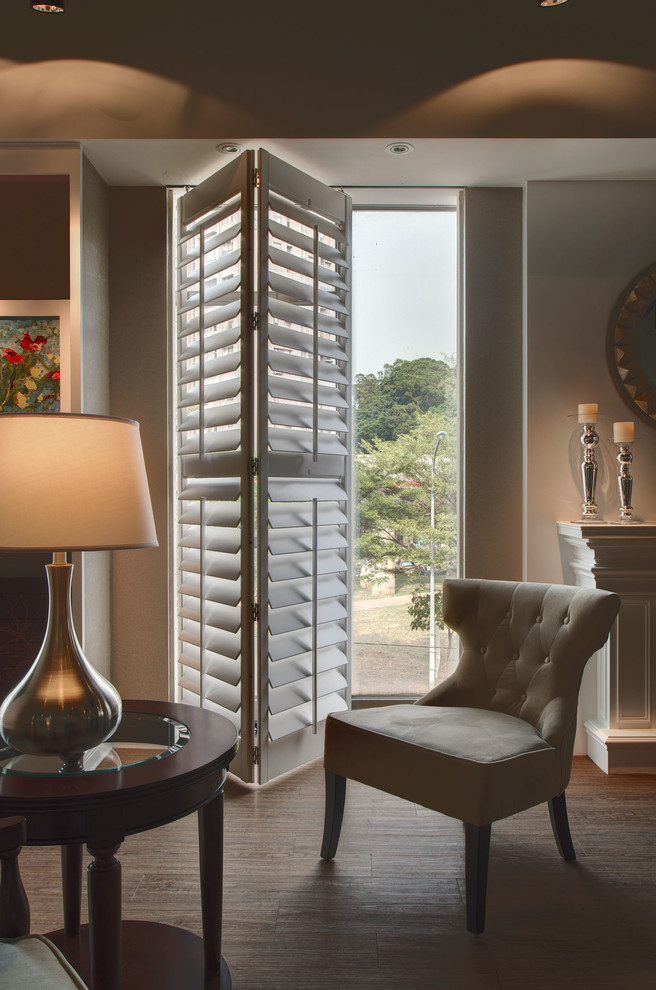 Bi-fold Plantation Shutters - Traditional - Family Room - Dallas - by ...
