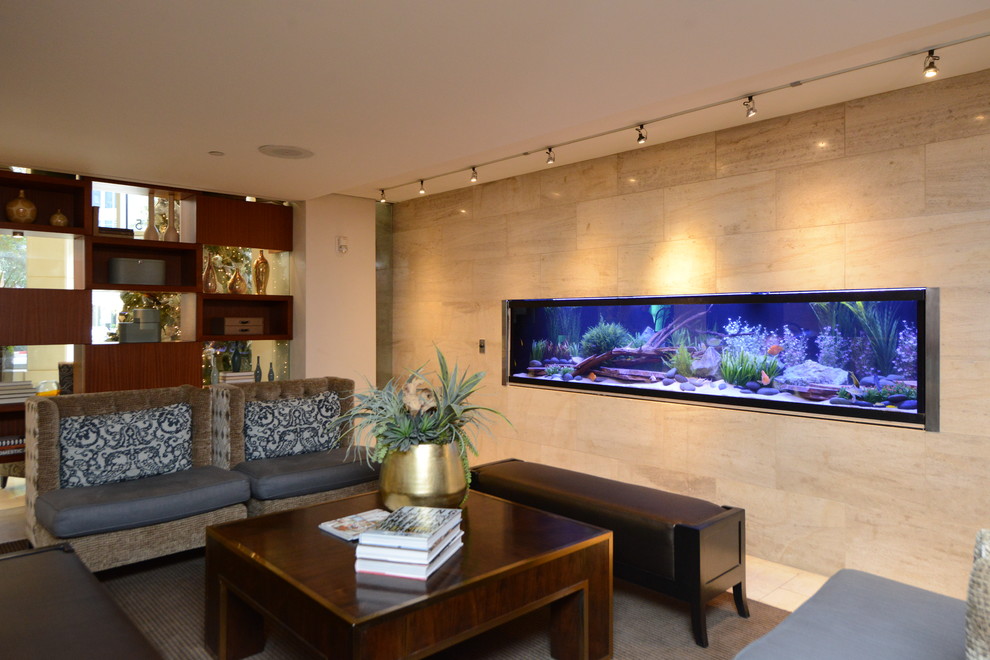 Built-in Aquarium in Luxury Residential High Rise Lobby - Eclectic ...