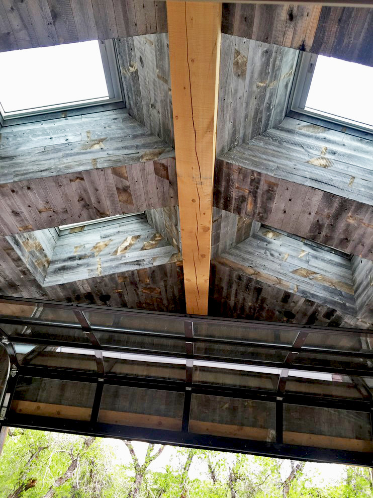 Casper Reclaimed Wood Skylight Surround - Rustic - Family Room - Denver ...