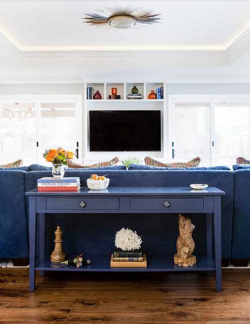 Cheerful Blue Family Room - Transitional - Family Room - San Francisco ...
