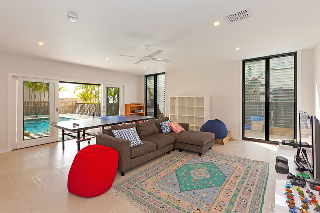 Classic Queenslander Renovation - Contemporary - Family Room - Brisbane ...