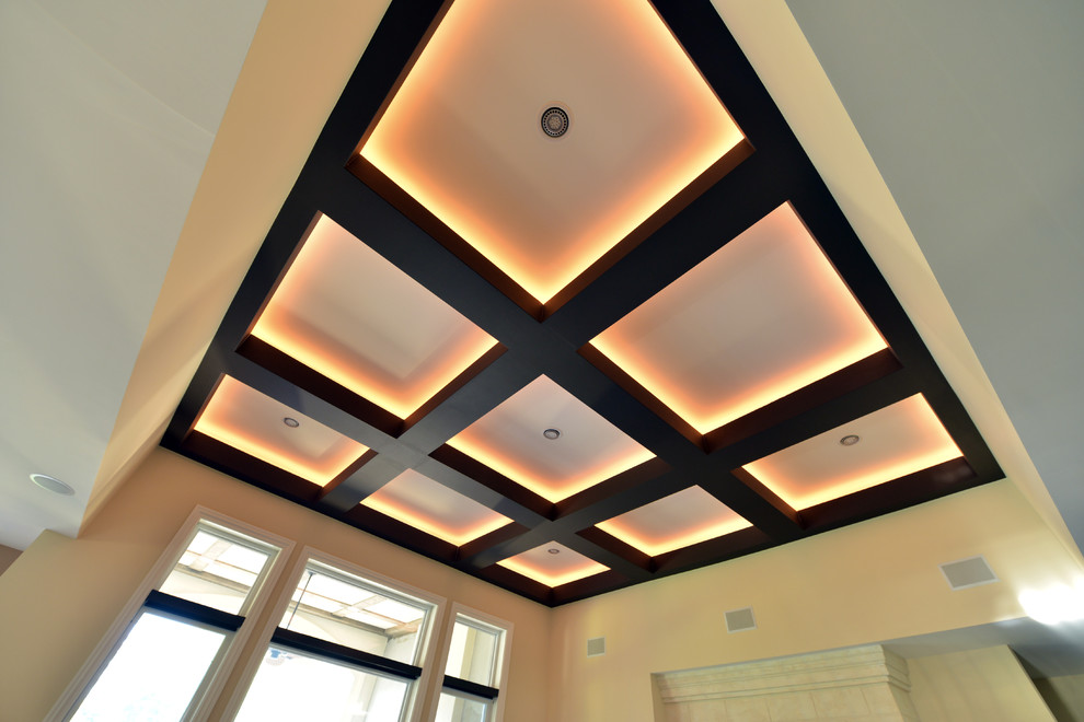 Coffered Ceiling - EPS Mouldings - Traditional - Family Room - Toronto ...