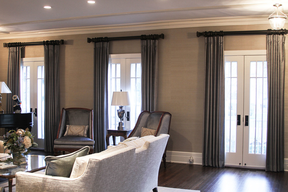 Complete Design of Custom Drapery - Contemporary - Family Room ...