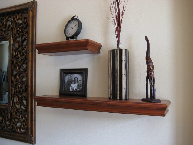 Completed Wall with Covert Floating Shelves Featuring Hidden Locked ...