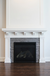 Contemporary Craftsman Great Room Fireplace - Transitional - Living ...
