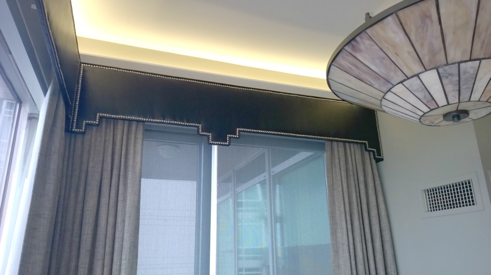 Cornices and draperies in a high rise apartment - Modern - Family Room ...