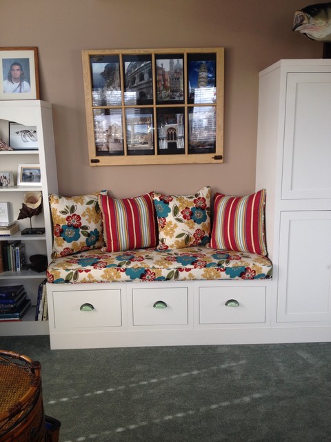 Cozy Bench Seating & Storage - Beach Style - Family Room - New York ...