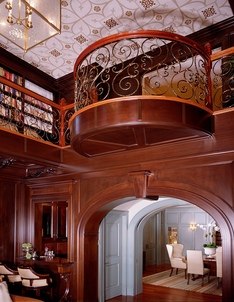 CT Residence Two Story Mahogany Library Millwork - Classique - Salle de ...