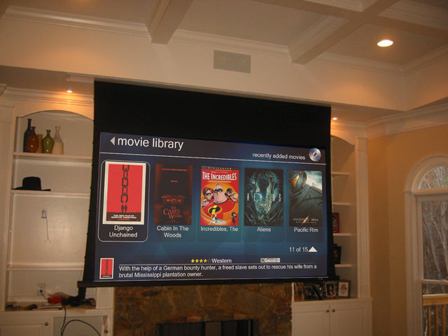 Custom Drop-down Projection Screen - Classique Chic - Salle de Séjour ...